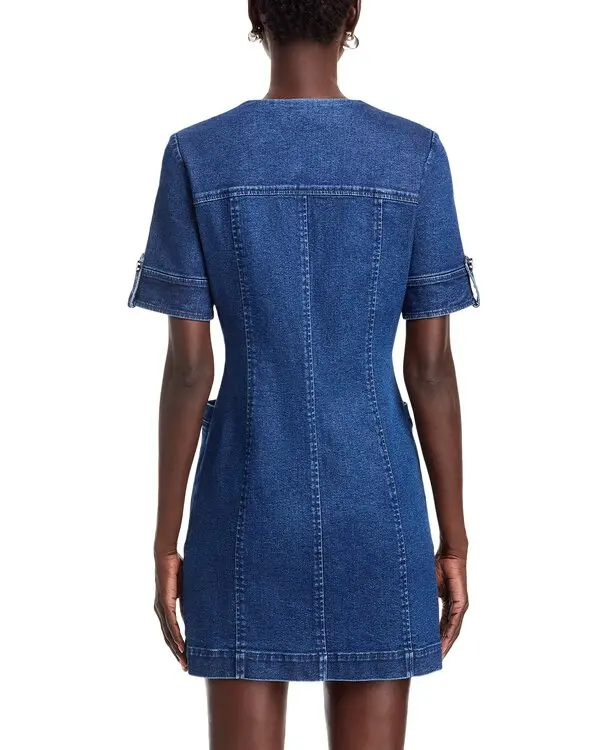 designer tweed dress Quincy style_code:345530 Women's Halter Neck Denim front and back Comfortable Bust:32