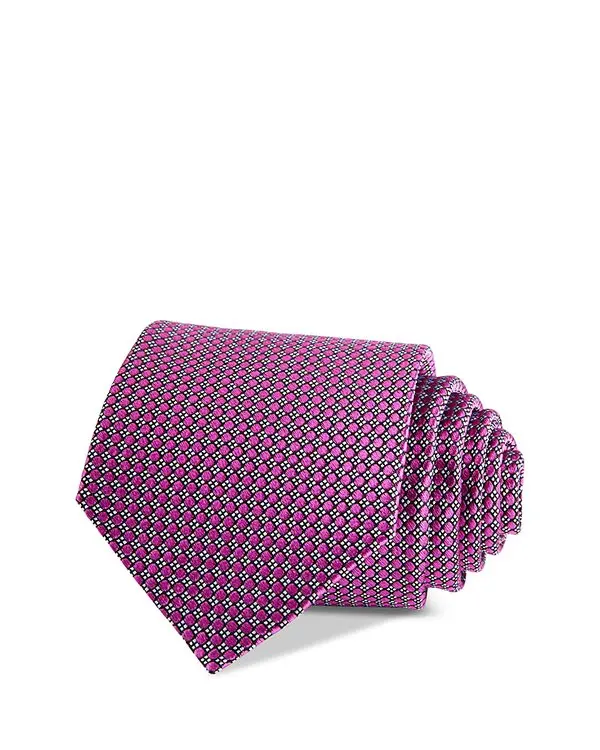 Bloomingdale'S Classic Geo Dot Necktie Exclusive - Black/fuchsia