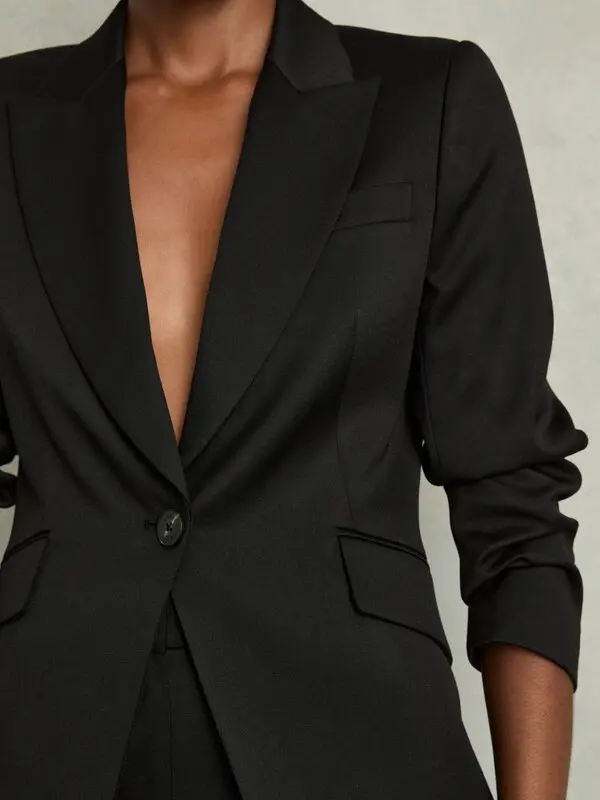 REISS Millie Single-breasted Tailored Blazer - Black