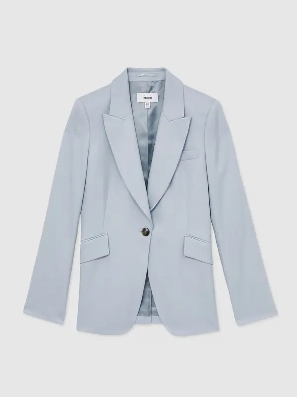 REISS Millie Single-breasted Tailored Blazer - Blue