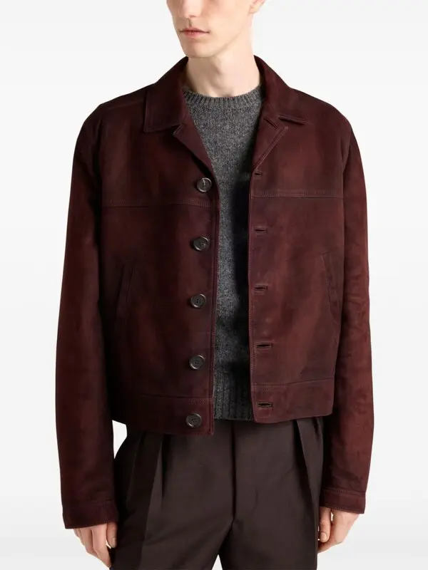 Prada Suede Shirt Jacket - Red