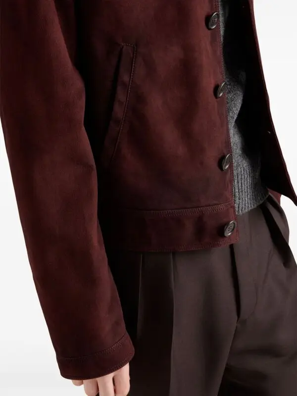 Prada Suede Shirt Jacket - Red