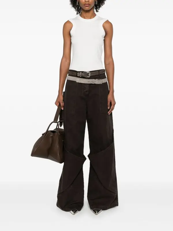 Attico Wide-leg Trousers - Brown