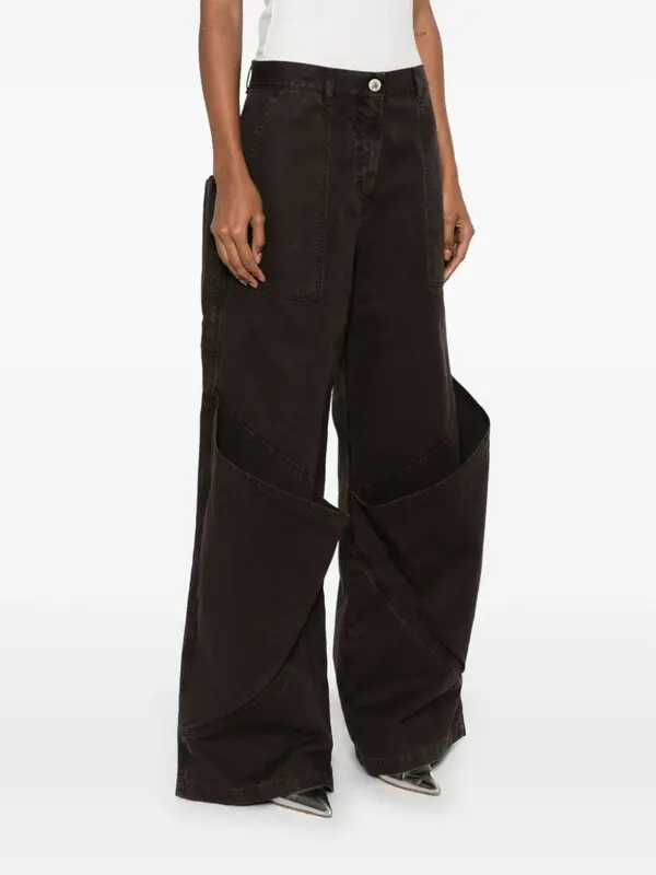 Attico Wide-leg Trousers - Brown