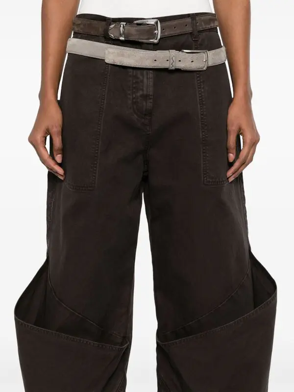 Attico Wide-leg Trousers - Brown