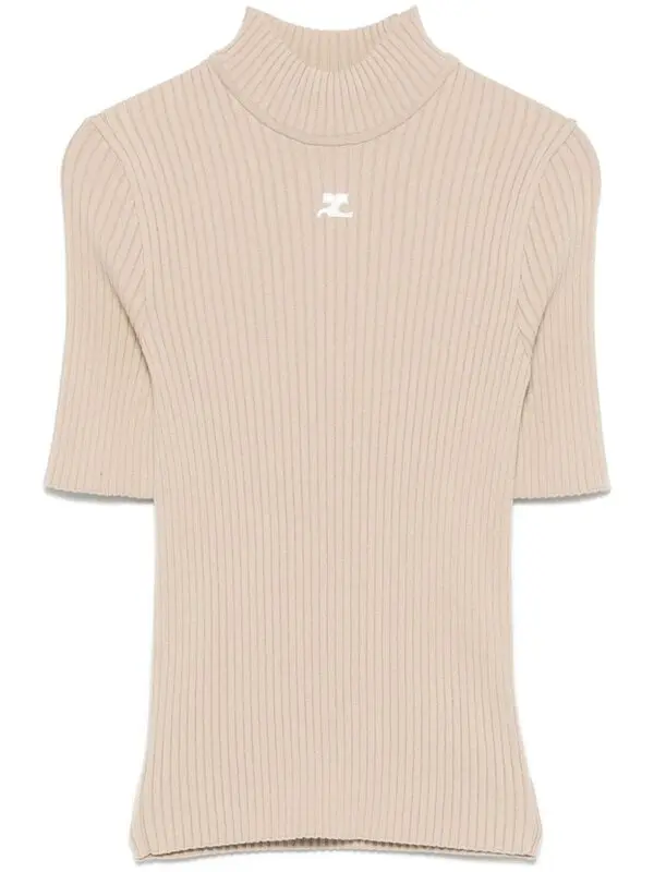 COURREGES Reedition Ribbed T-shirt - Neutrals