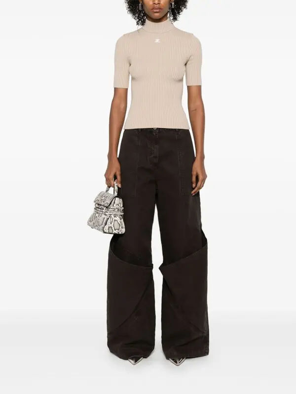 COURREGES Reedition Ribbed T-shirt - Neutrals