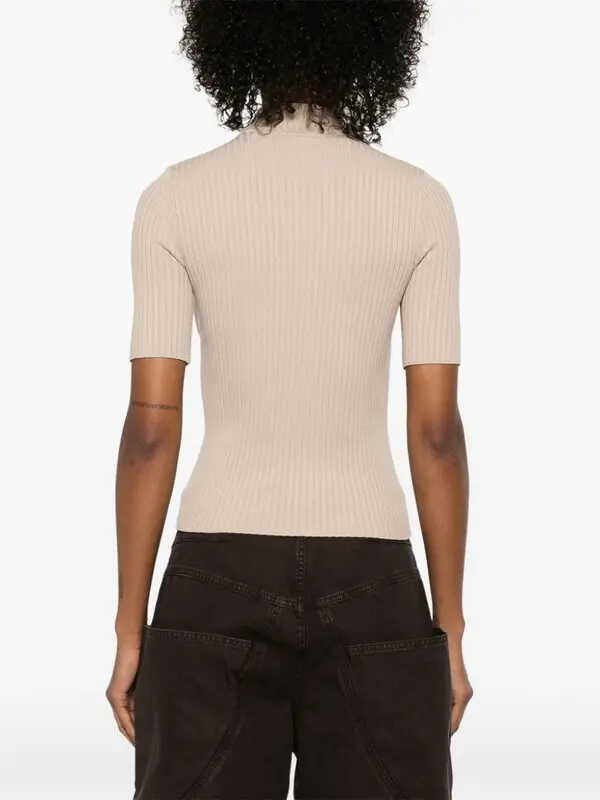 COURREGES Reedition Ribbed T-shirt - Neutrals