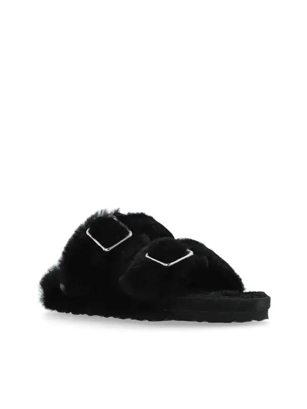 BIRKENSTOCK Arizona Shearling Slides - Black