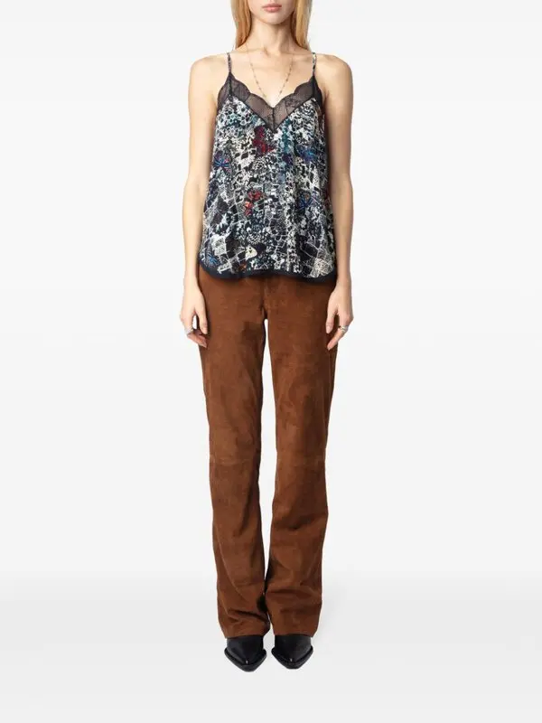 Zadig&Voltaire Christy Butterfly-print Top - Neutrals