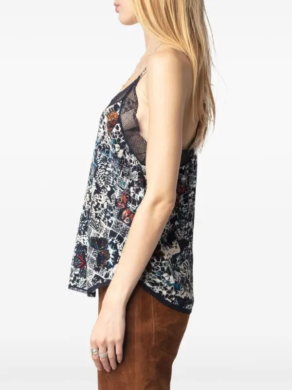 Zadig&Voltaire Christy Butterfly-print Top - Neutrals