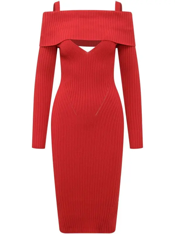 ANDREĀDAMO Ribbed Midi Dress