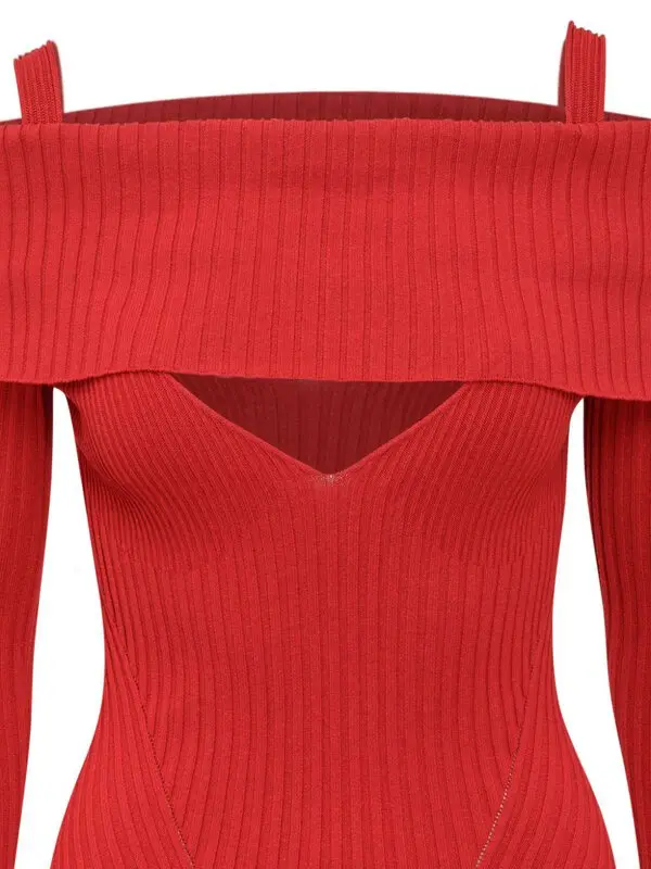 ANDREĀDAMO Ribbed Midi Dress