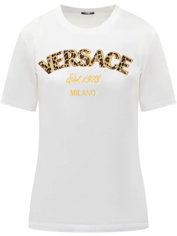 Versace Logo-embroidered T-shirt