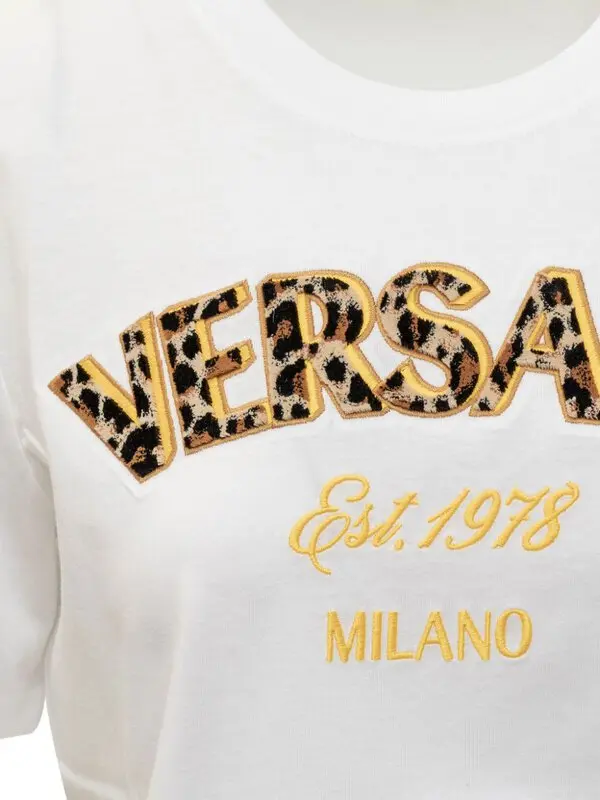 Versace Logo-embroidered T-shirt