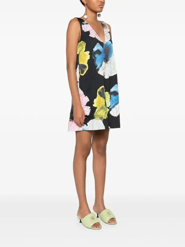 Stine Goya Floral Embroidered Mini Dress - Black