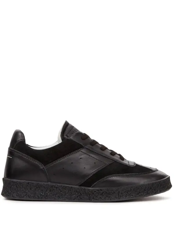 MAISON MARGIELA Stitch-logo Leather Sneakers - Black