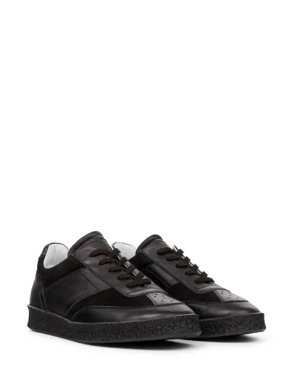 MAISON MARGIELA Stitch-logo Leather Sneakers - Black