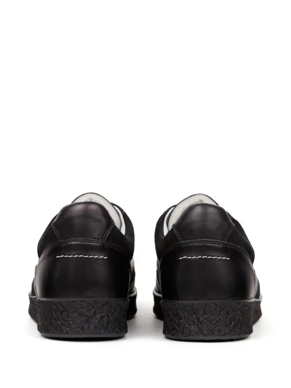 MAISON MARGIELA Stitch-logo Leather Sneakers - Black
