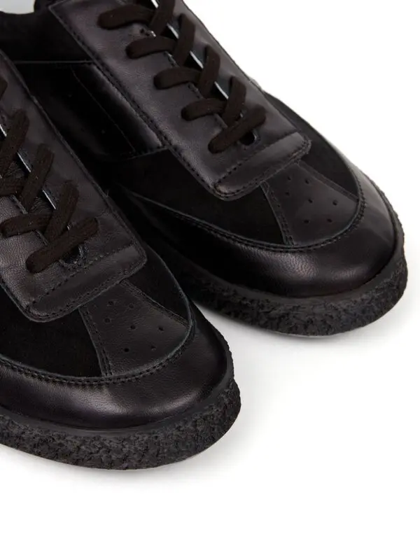 MAISON MARGIELA Stitch-logo Leather Sneakers - Black