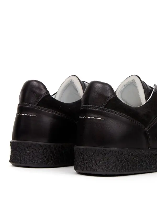 MAISON MARGIELA Stitch-logo Leather Sneakers - Black