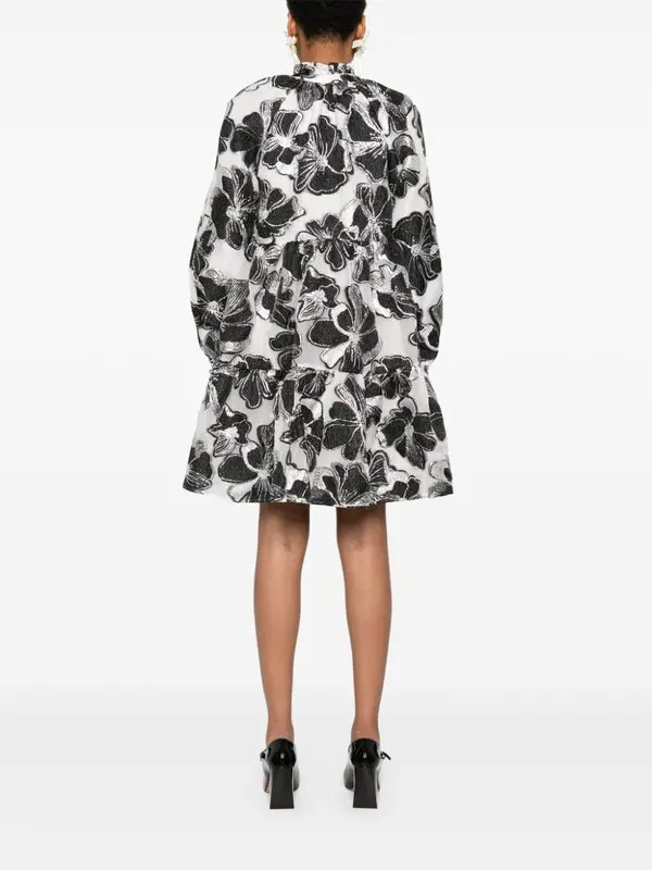 Stine Goya Anemone Jacquard Tiered Mini Dress - White