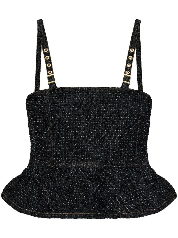 GANNI Peplum Denim Top