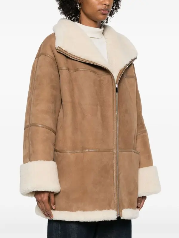 TOTEME Signature Shearling Jacket - Brown
