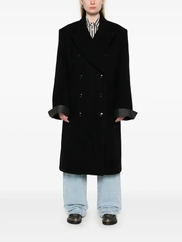 Martine Rose Pilled-finish Double-breasted Coat