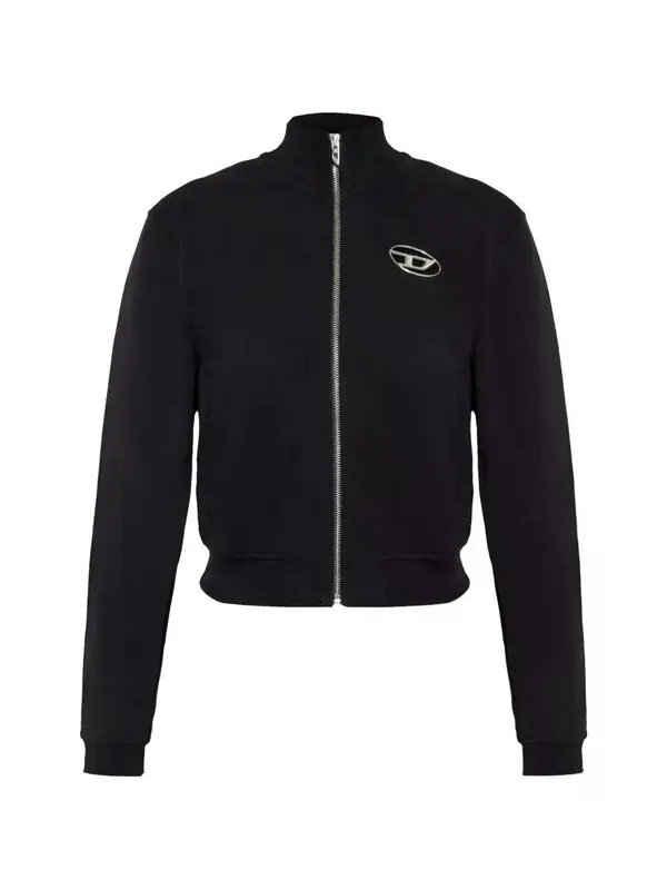 DIESEL® Zip-up Sweatshirt With Cut-out Logo