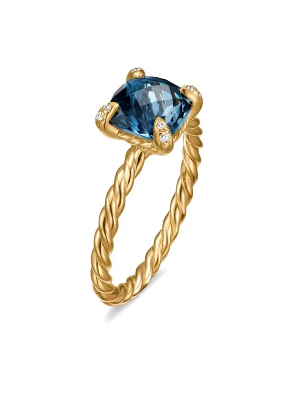 David Yurman 18kt Yellow Chatelaine Topaz And Diamond Ring - Gold