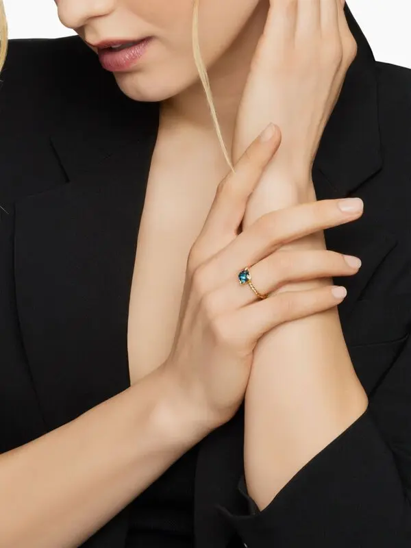 David Yurman 18kt Yellow Chatelaine Topaz And Diamond Ring - Gold