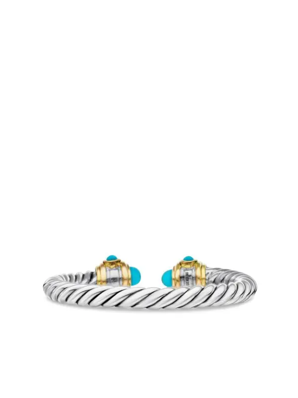 David Yurman Sterling Renaissance Turquoise And Diamond Ring - Silver