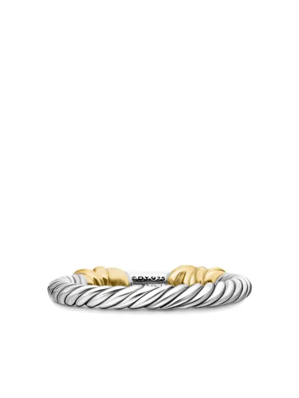 David Yurman 18kt Yellow Gold And Sterling Diamond Ring - Silver
