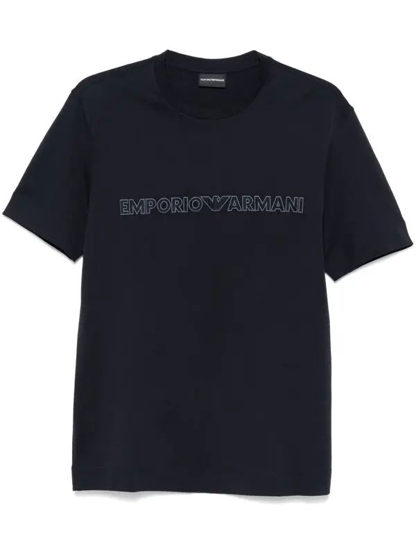 Emporio Armani Logo-embroidered T-shirt - Blue