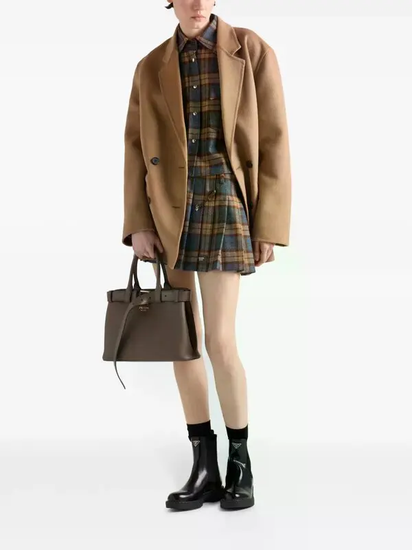Prada Checked Wool Mini Skirt