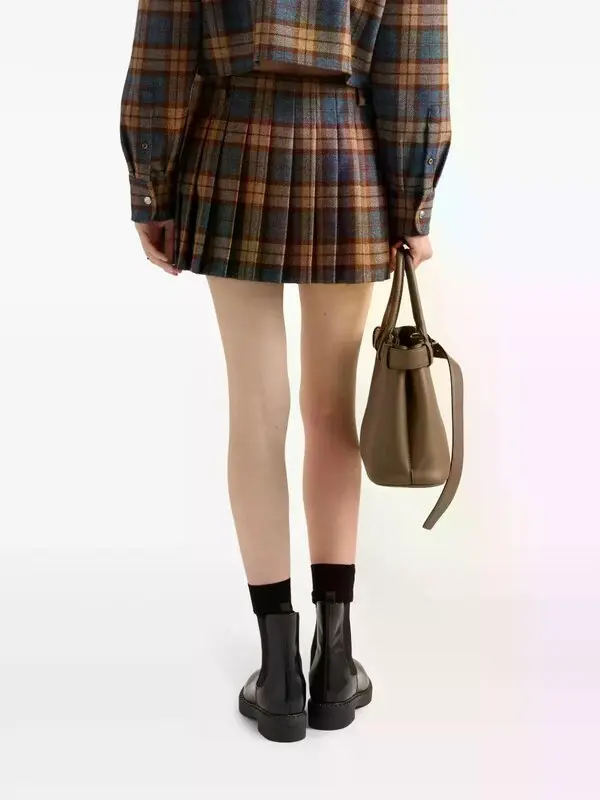 Prada Checked Wool Mini Skirt