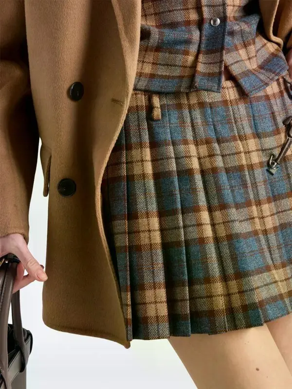 Prada Checked Wool Mini Skirt