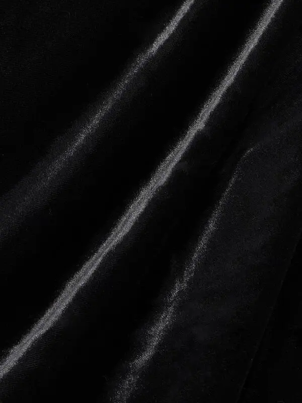 Norma Kamali Cayla Asymmetric Ruched Velvet Halterneck Gown
