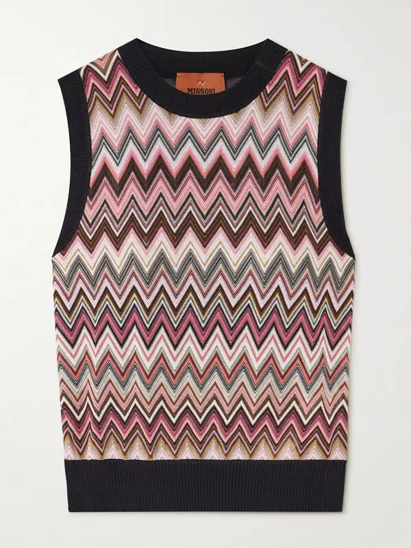 Missoni Striped Crochet-knit Vest