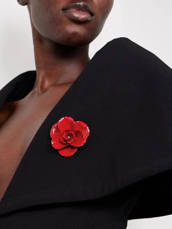 JENNIFER BEHR Chaya Gold-plated Enamel Rose Brooch