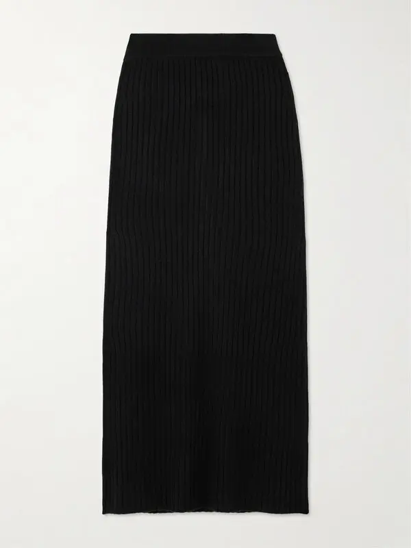 Arch4 Lisa Ribbed Cashmere Maxi Skirt