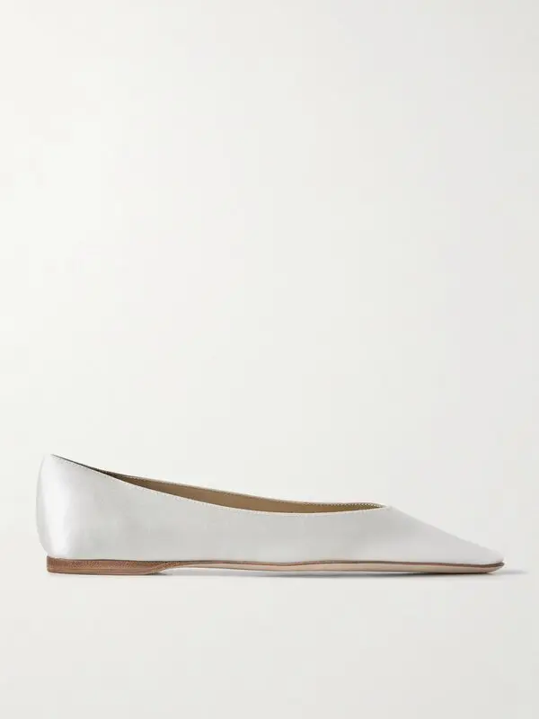 DANIELLE FRANKEL Riley Satin Pointed Toe Ballet Flats