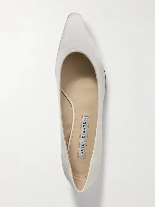 DANIELLE FRANKEL Riley Satin Pointed Toe Ballet Flats