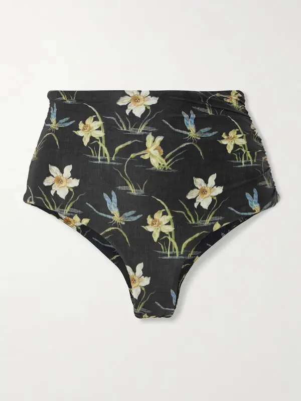 Faithfull The Brand Bianca Printed Bikini Briefs - Black