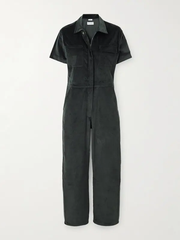 RIVET UTILITY Worker Cotton-blend Corduroy Jumpsuit - Gray