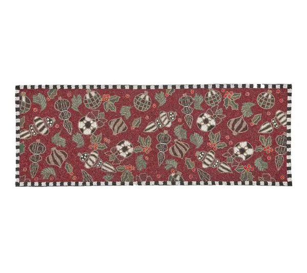 MACKENZIE-CHILDS Deck The Halls Beaded Table Runner