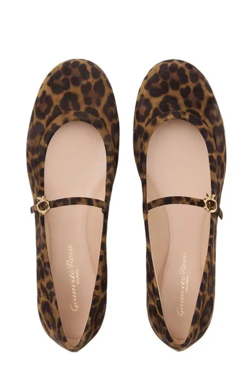 GIANVITO ROSSI Carla Ballerina - Leopard Brown