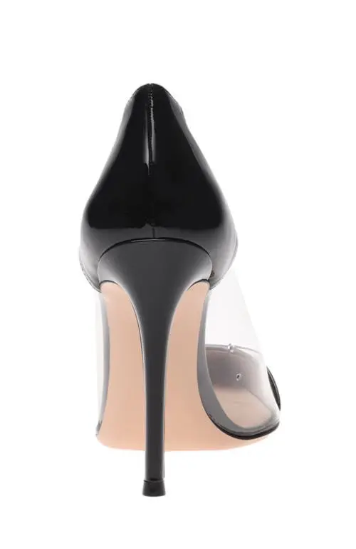 GIANVITO ROSSI Plexi Pumps With Pointed Toe - Black