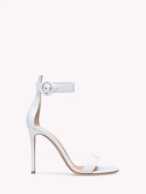 GIANVITO ROSSI Portofino 105 Open Toe Sandals - White